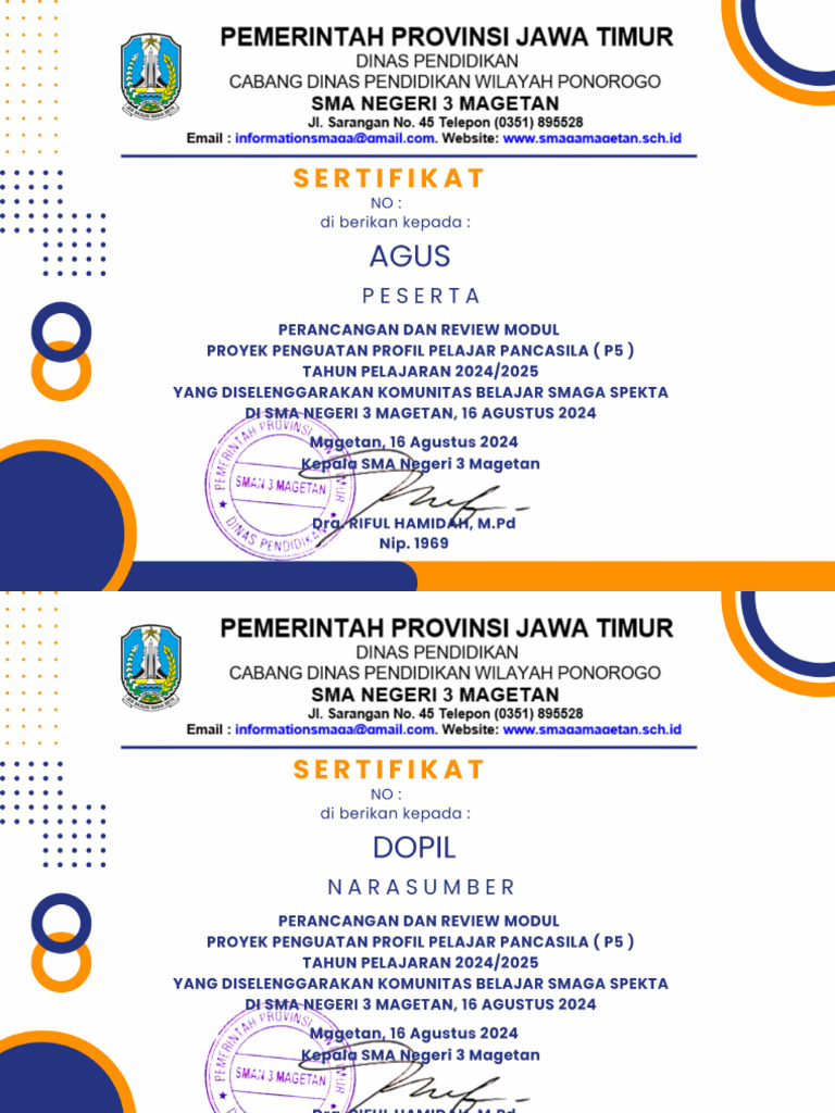 (Buat Banyak 1) Biru Dan Orange Memphis Penghargaan Sertifikat | PDF