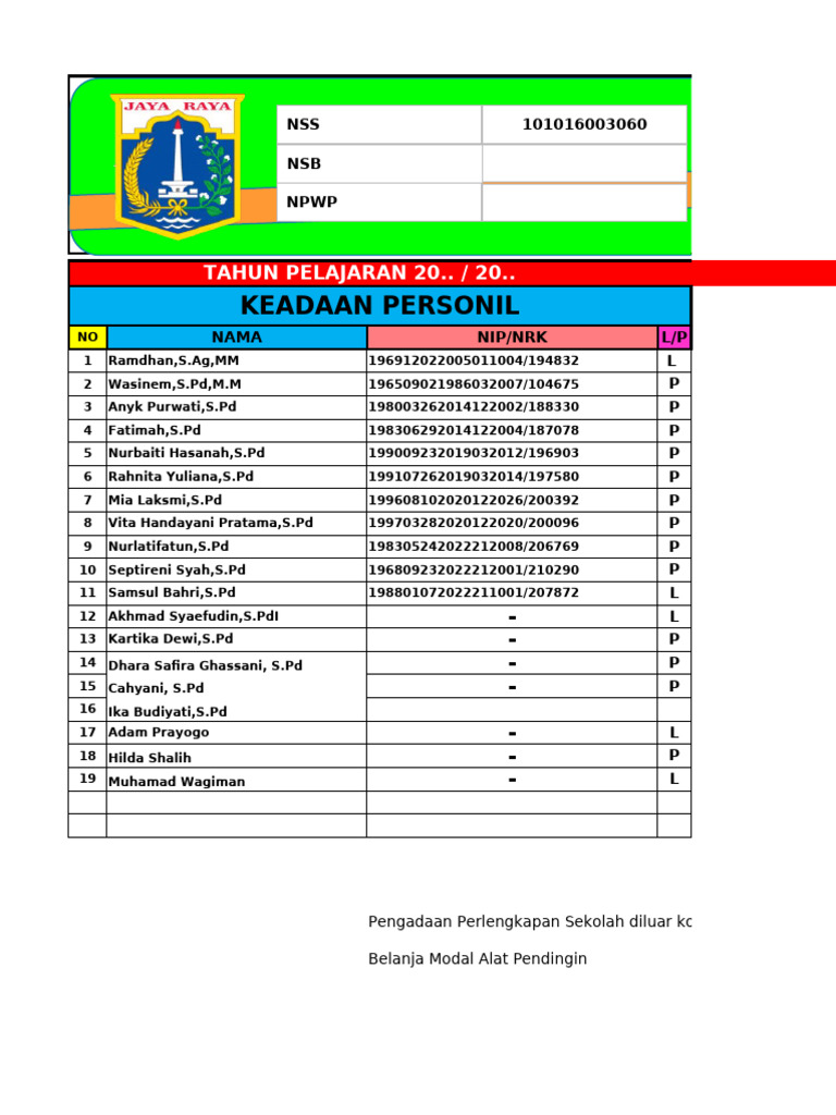 Tabel Data Statistik | PDF