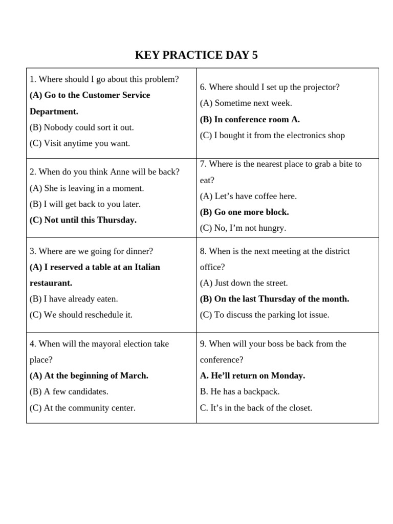 Key Practice Day 5 | PDF