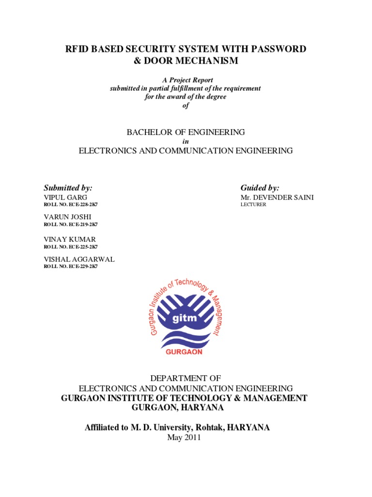 Rfid Based Security System With Password & Door Mechanism | PDF | Radio ...