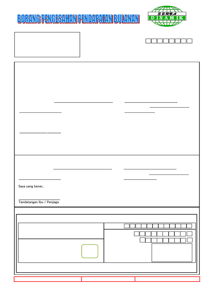 Borang Pengesahan Pendapatan | PDF