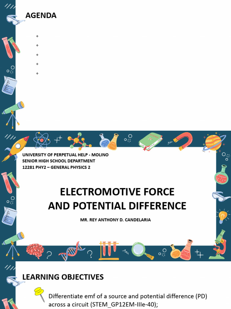 Lesson 3.3 Electromotive Force and Potential Difference | PDF