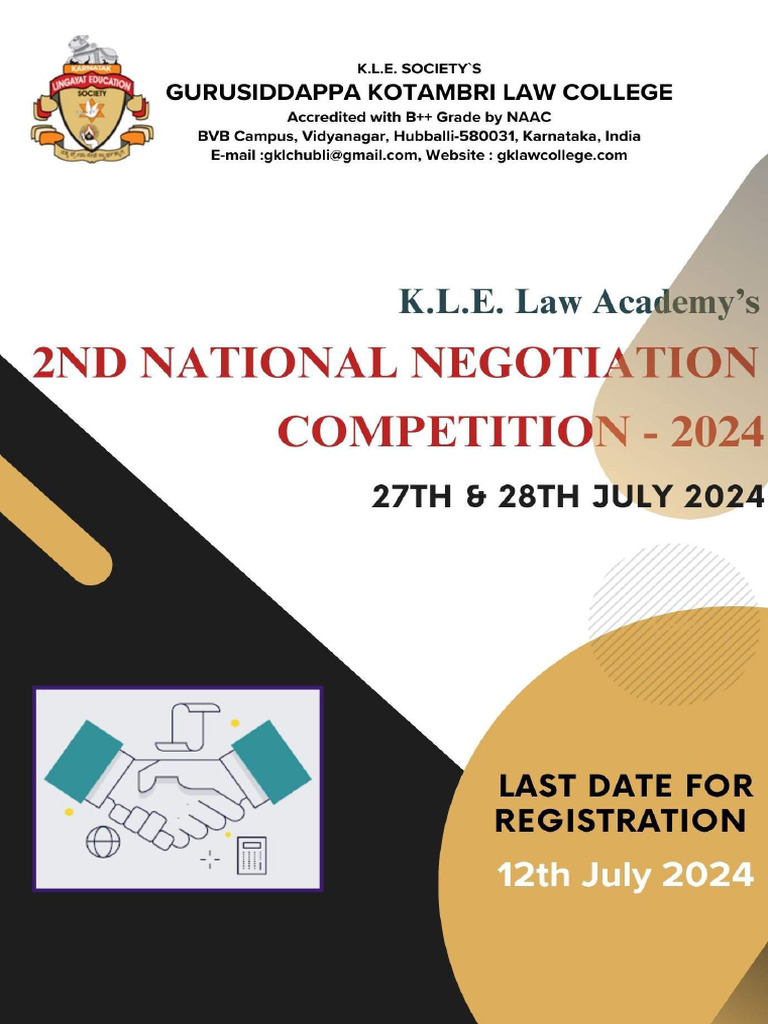 2nd National Negotiation Competition 2024lkm | PDF | Bangalore