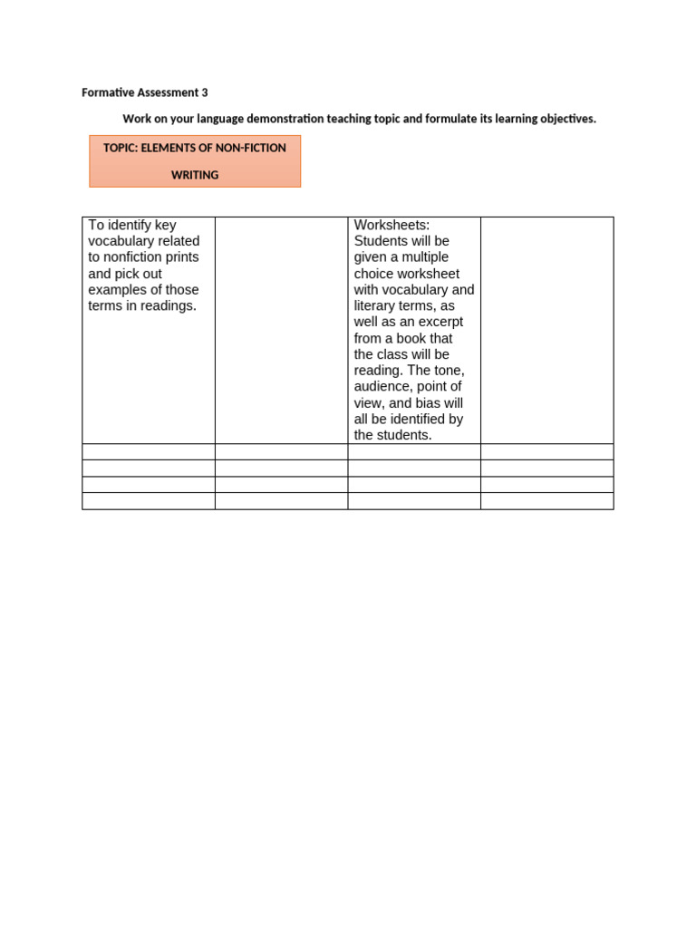 Formative Assessment 3 ENGLISH NEW | PDF