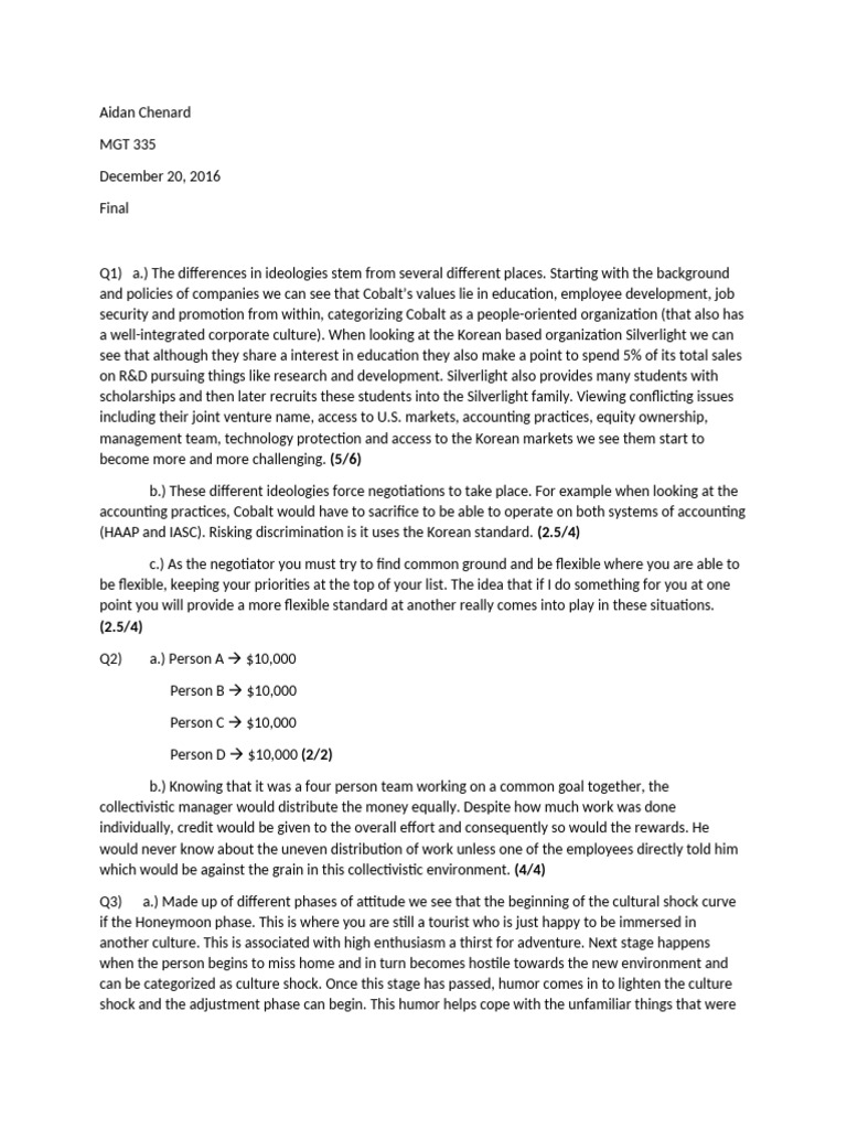 MGT335 Aidan Chenard | PDF