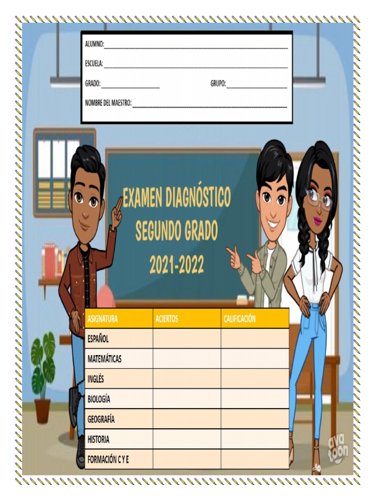 Examen Diagnostico Segundo Grado | PDF