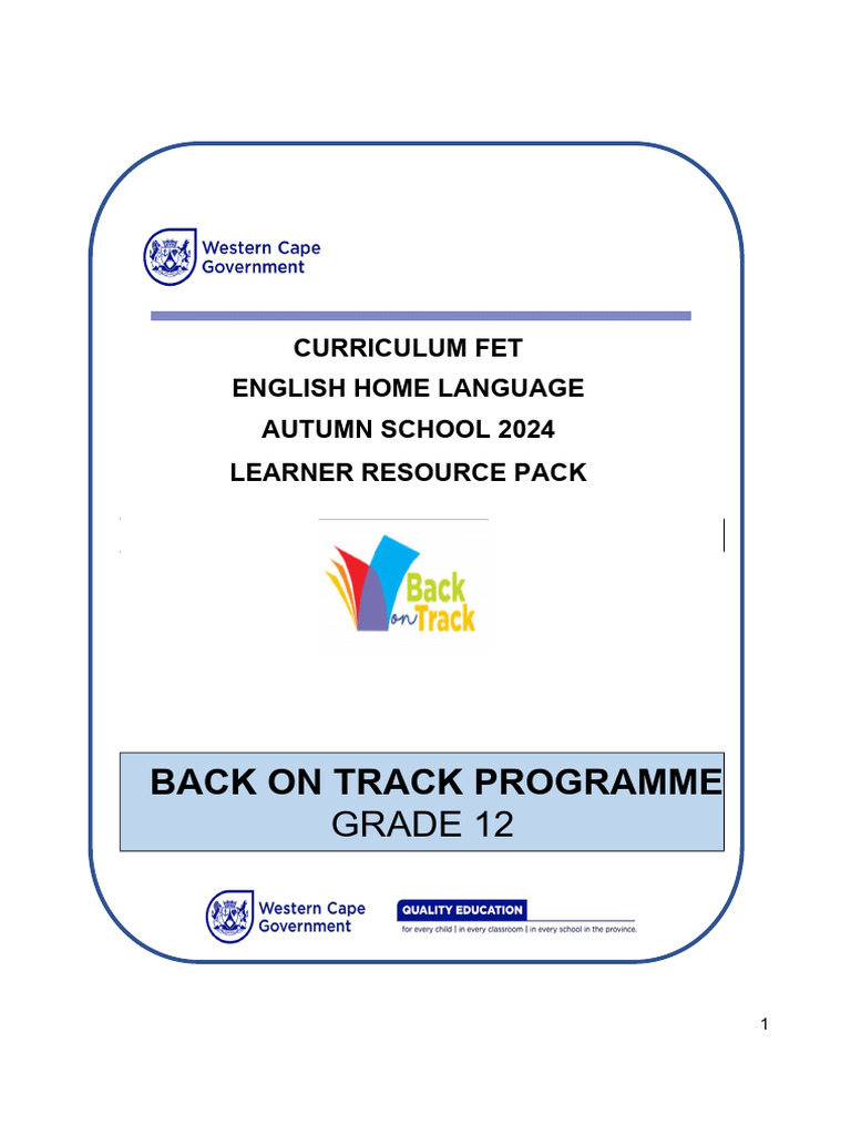 Autumn School Learner Resource Grade 12 English HL | PDF