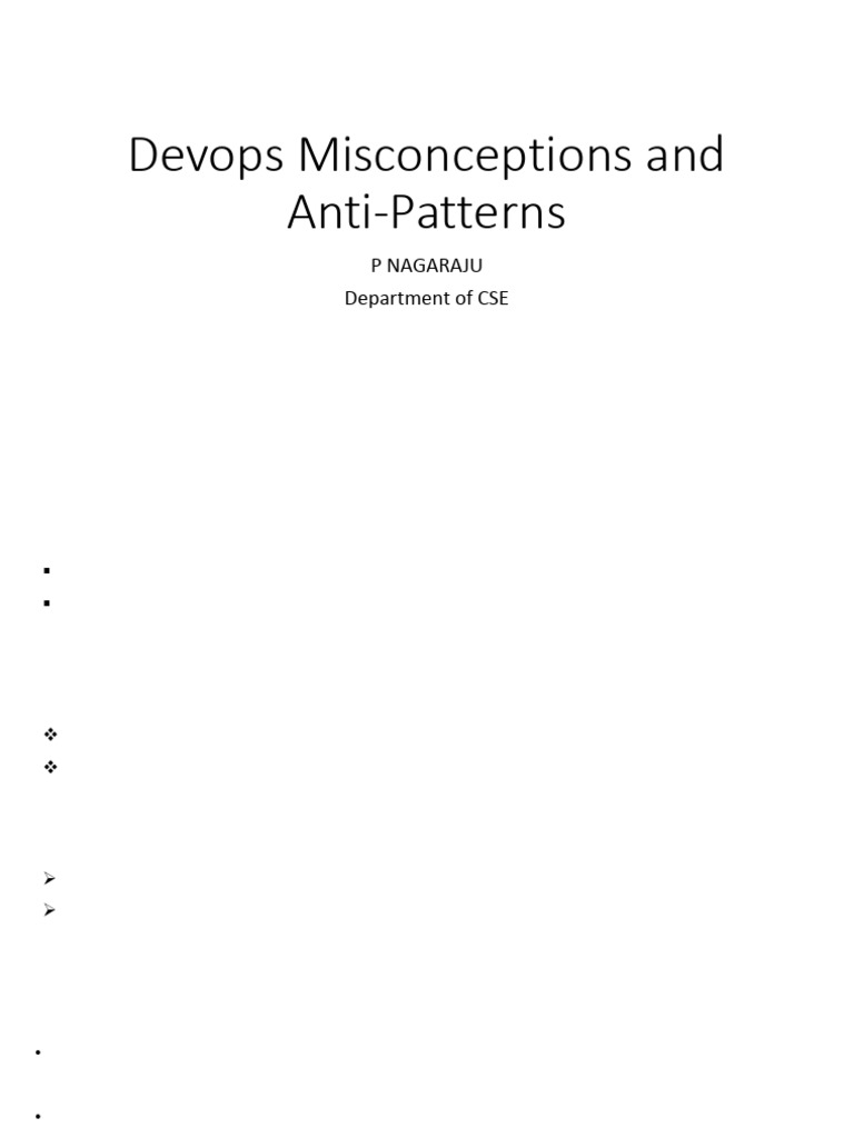Devops Misconceptions and Anti-Patterns | PDF