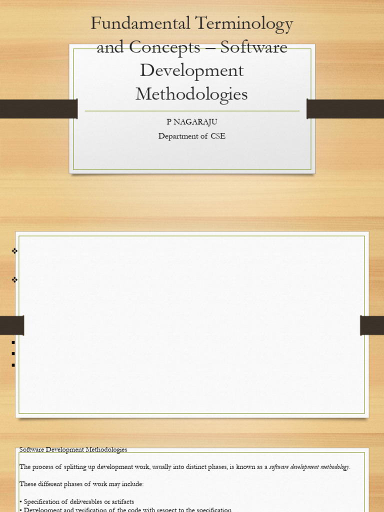 Fundamental Terminology and Concepts - Software Development Methodologies | PDF