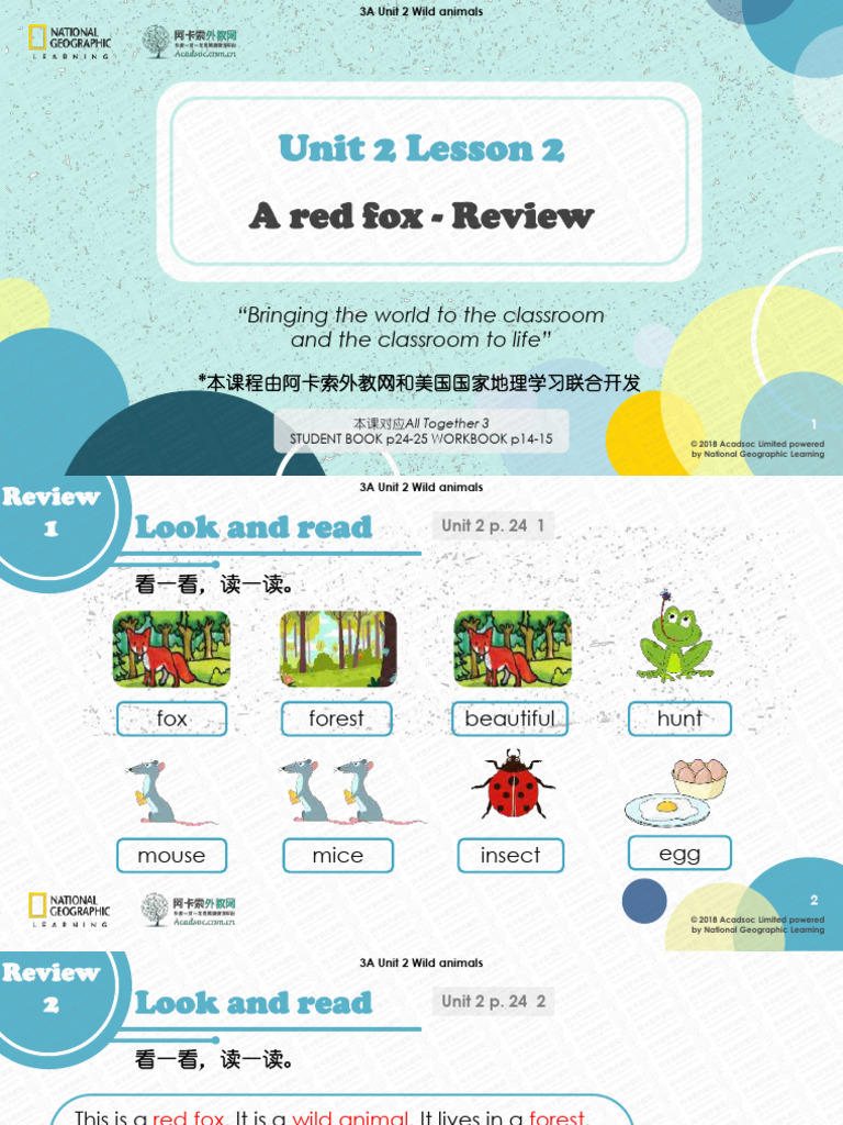 Unit 2 Lesson 2 A Red Fox Review | PDF