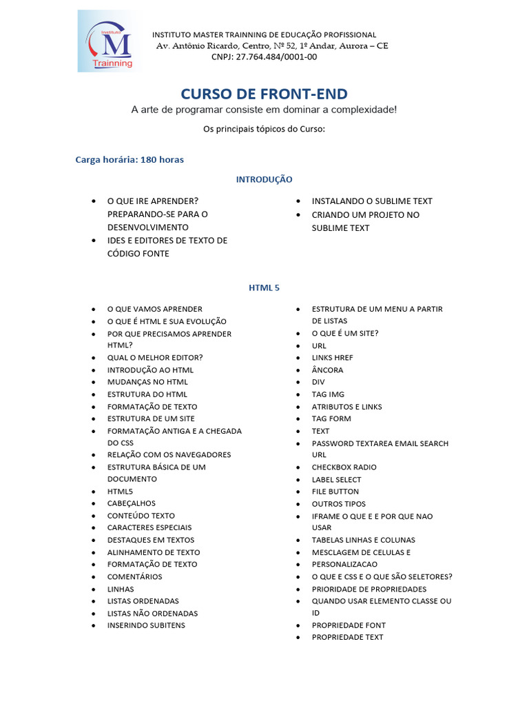 Front End Master Ead 2025 | PDF