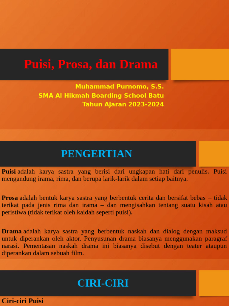 Puisi, Prosa, Dan Drama | PDF