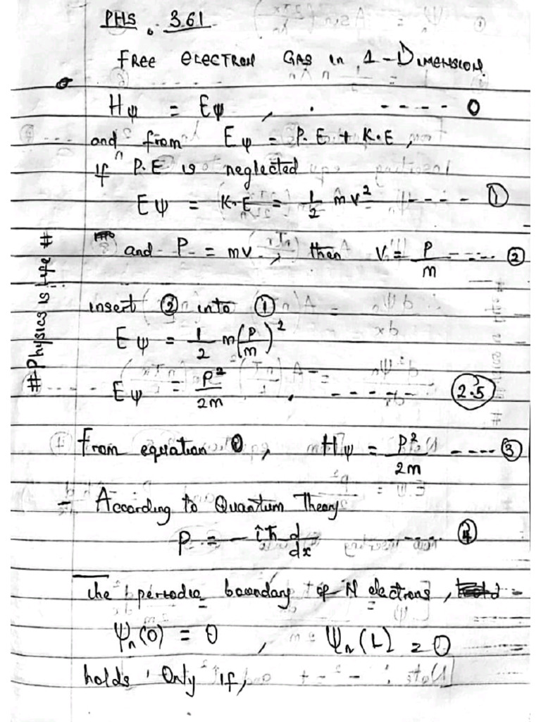 free Electron 1-D and 3-D رضوان. | PDF