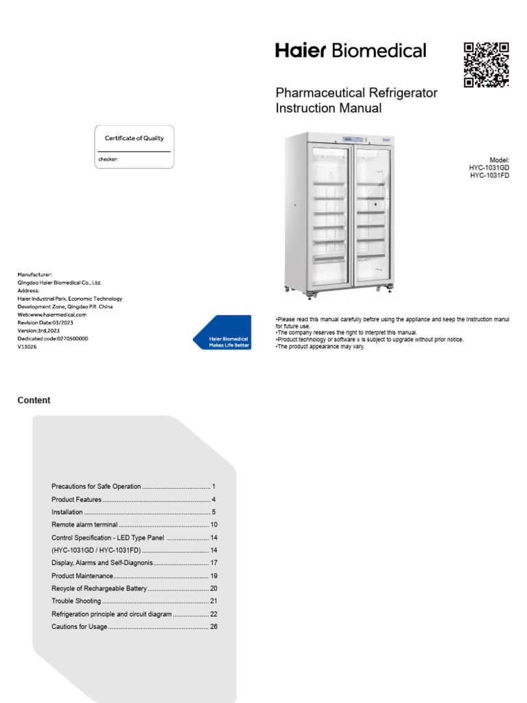 HYC-1031GD Instruction Manual | PDF