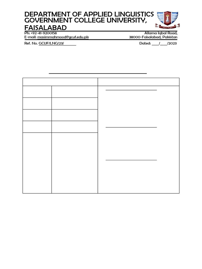 Sample of Panel of Examiners | PDF