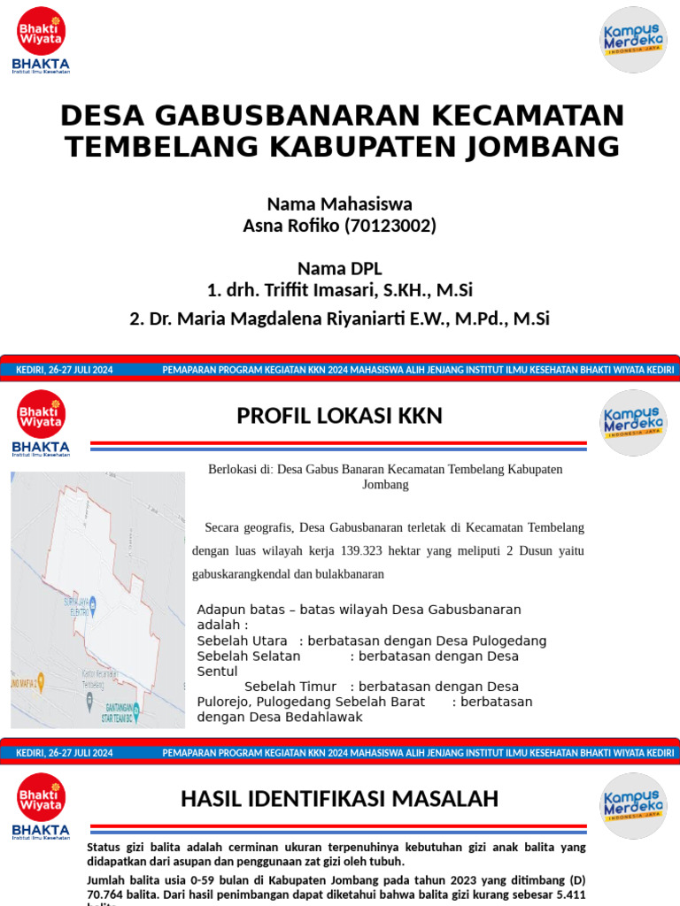 PEMAPARAN Rencana Proker KKN 2024 - ASNA ROFIKO - 70123002 | PDF