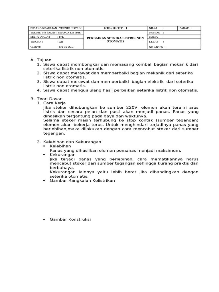Job Sheet PPL | PDF