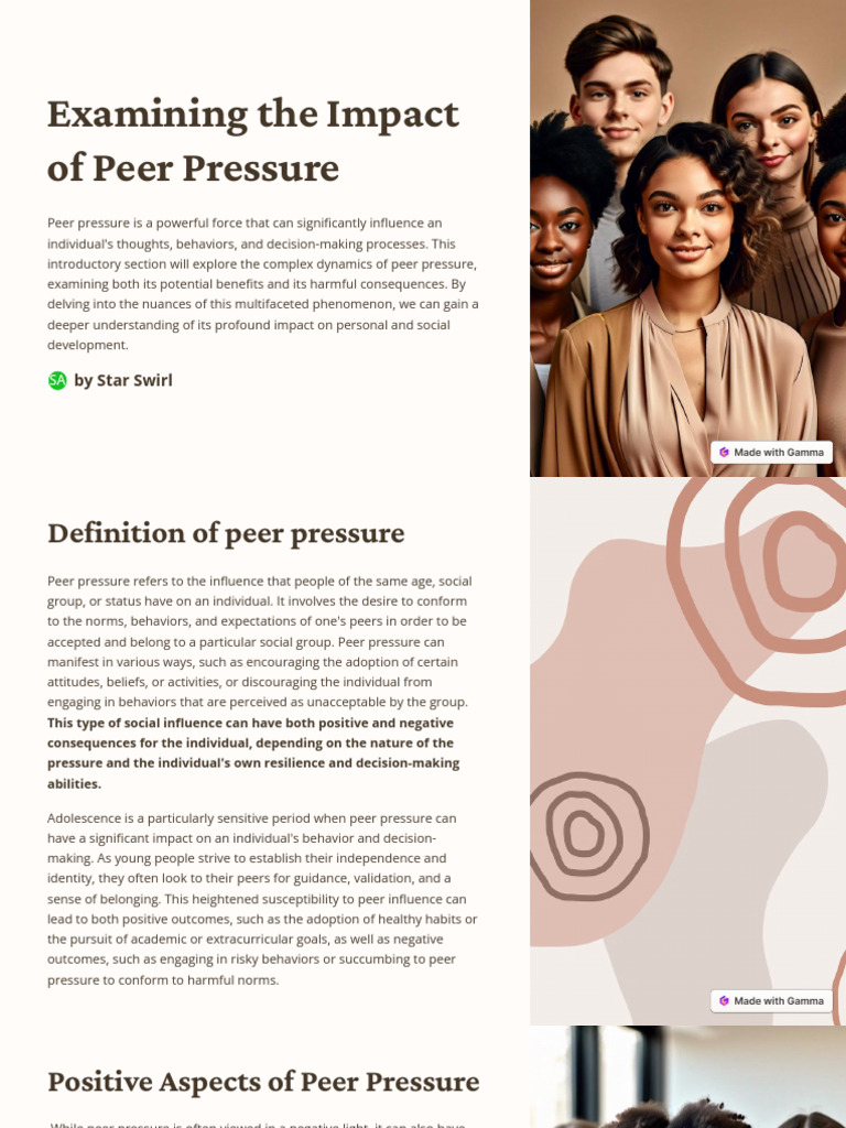 Examining The Impact of Peer Pressure | PDF