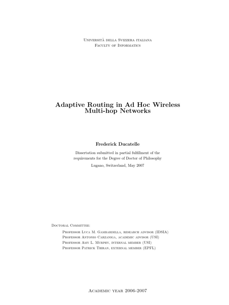 Thesis 01 | PDF | Wireless Ad Hoc Network | Wireless Lan