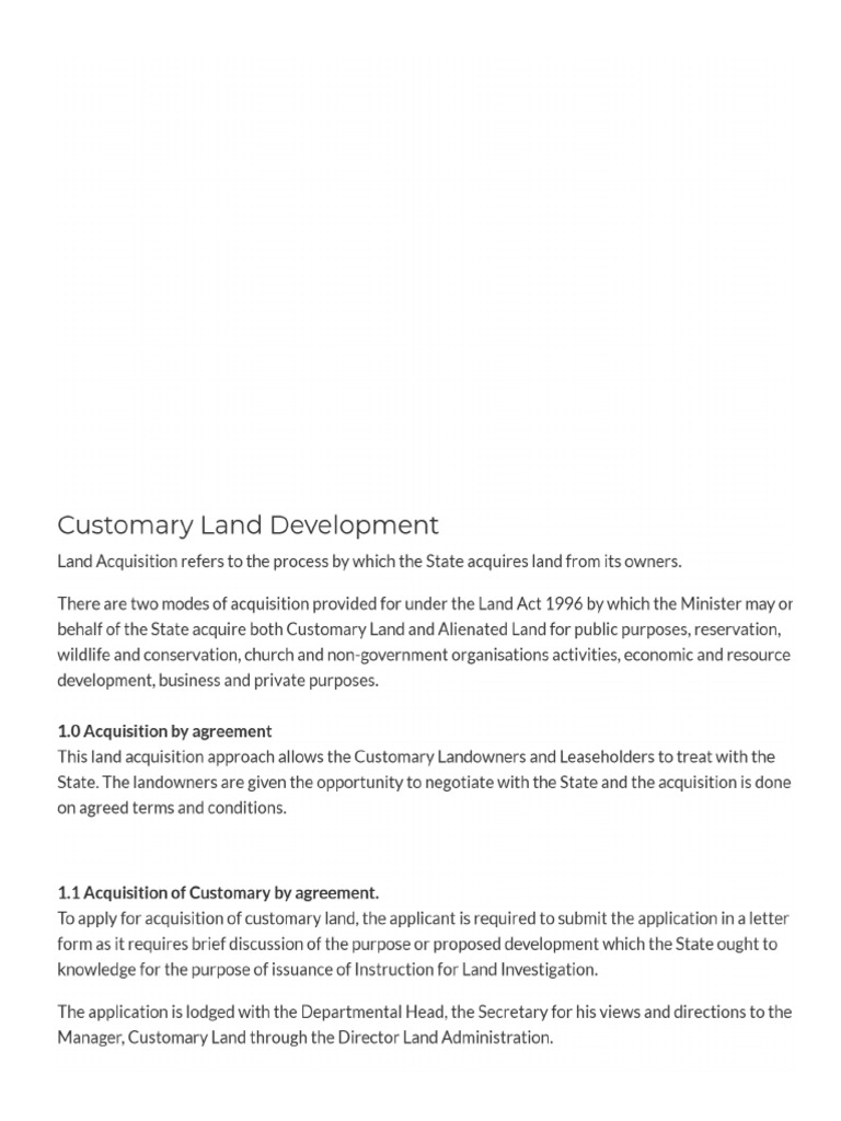 Customary Land Development | PDF