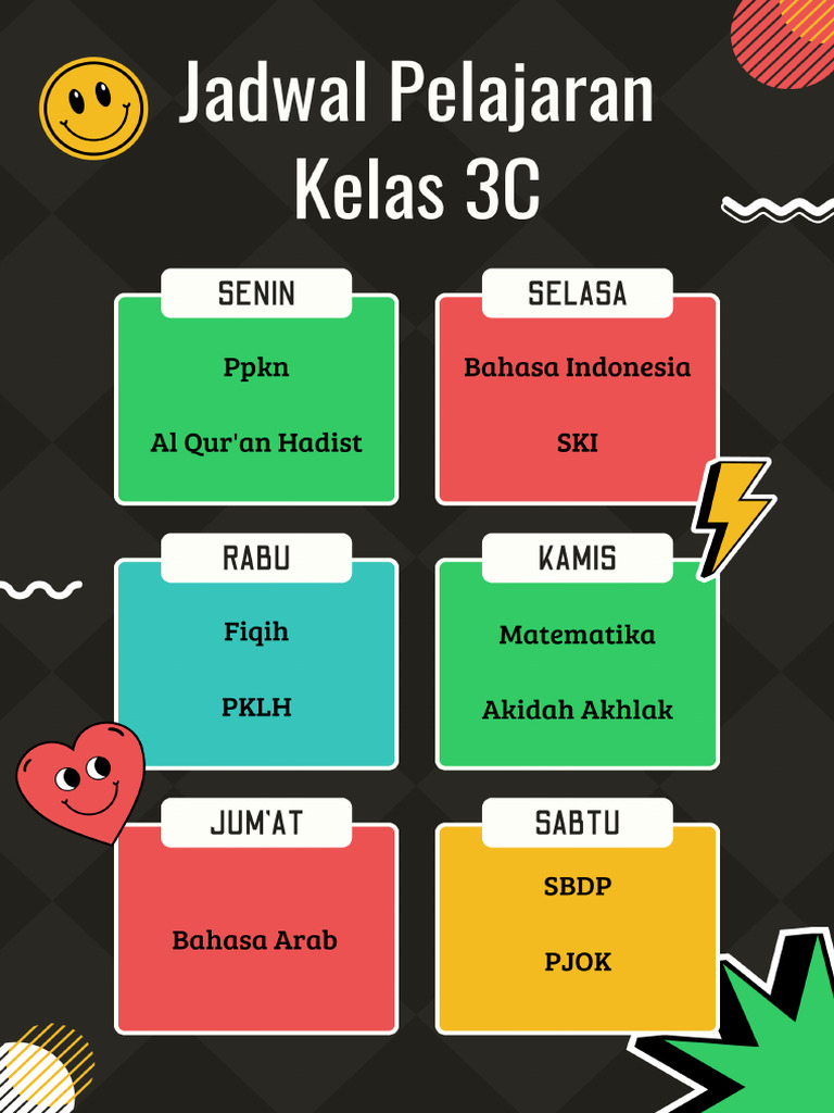 Jadwal Pelajaran 3C | PDF