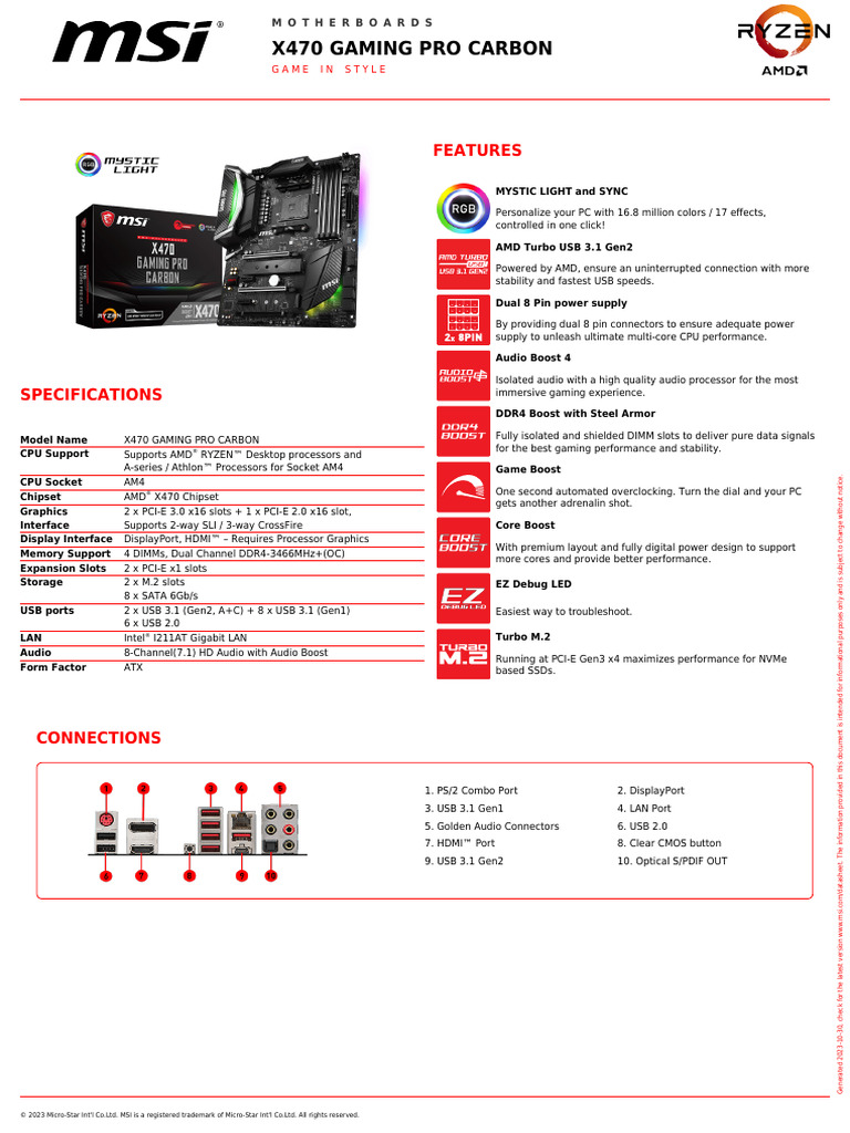 X470 Gaming Pro Carbon | PDF