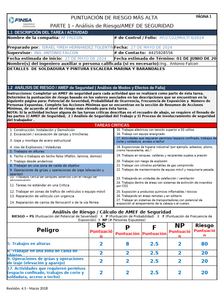 Herreria Fhse-011 - Pre-Task - Amef Escalera Marina - 084615 | PDF