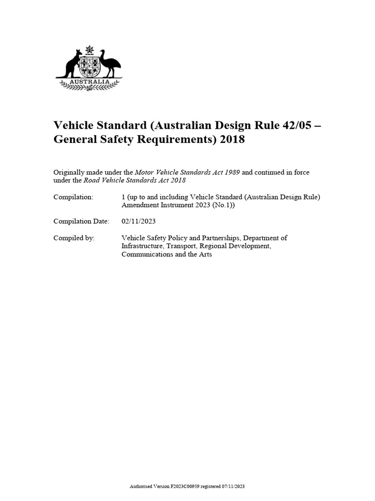 VEHICLES STANDARD - ADR 42 - General Safety Requirements - 05 | PDF