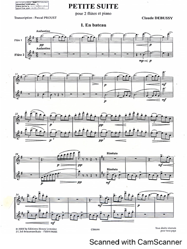 Debussy_Petite Suite (Parts) | PDF