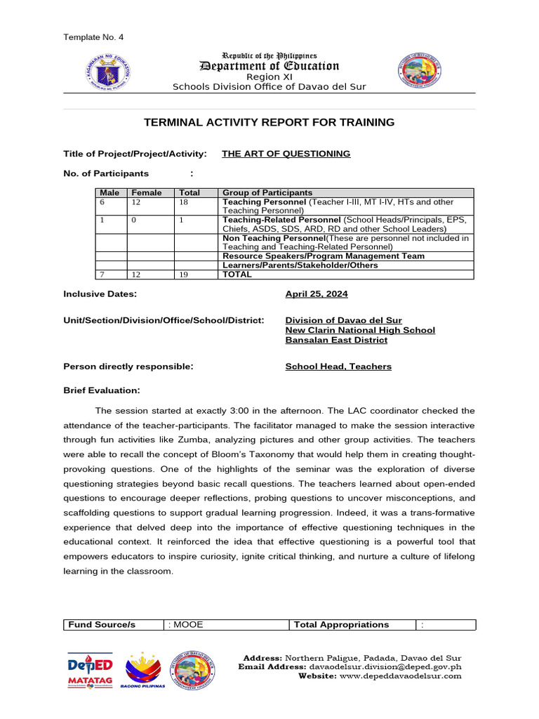 Terminal Report APRIL 2024 | PDF