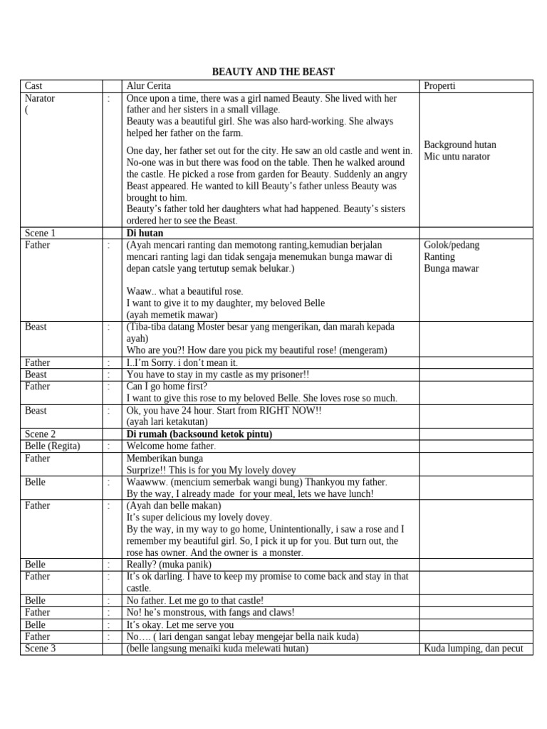 BEAUTY AND THE BEAST Script | PDF