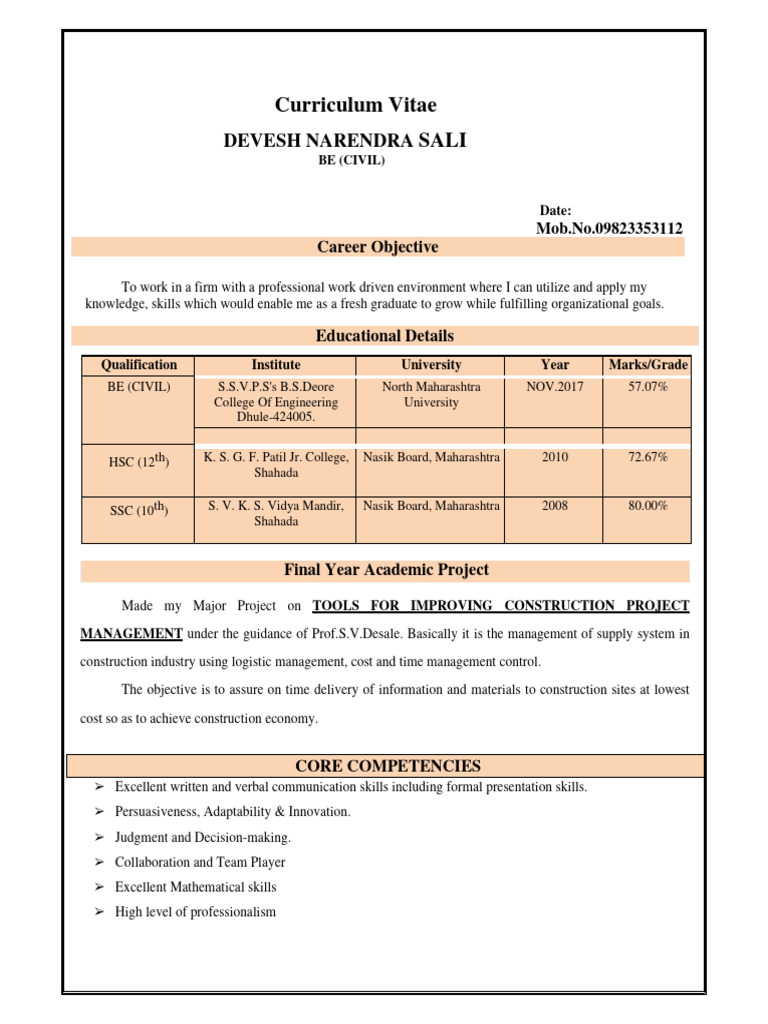 Devesh CV Curriculum Vitae Updated 2024 | PDF
