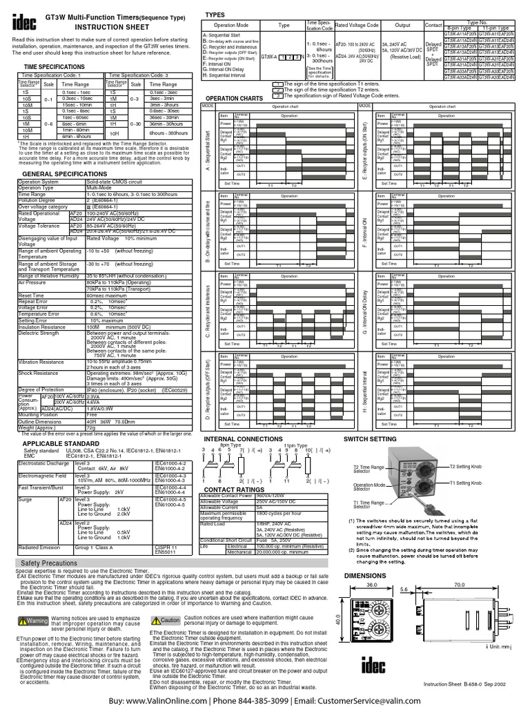 Idec gt3w Timer | PDF