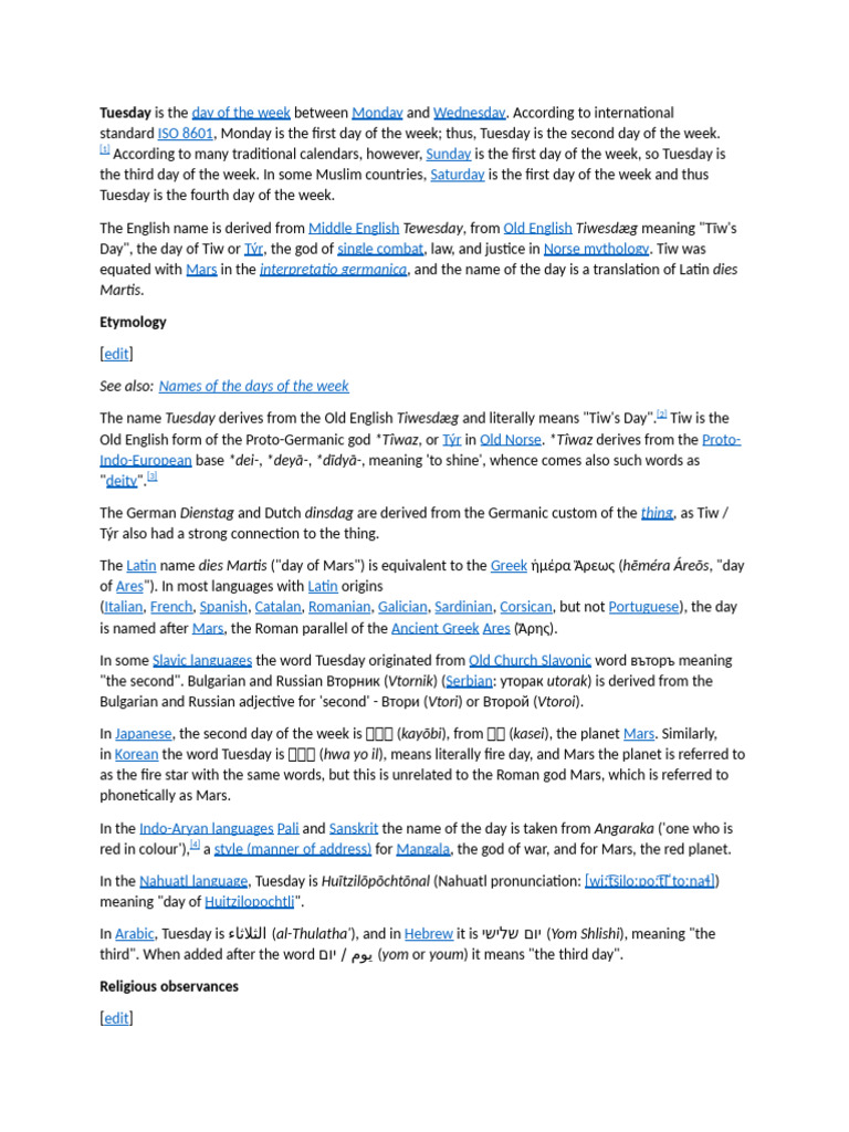 Tuesday | PDF