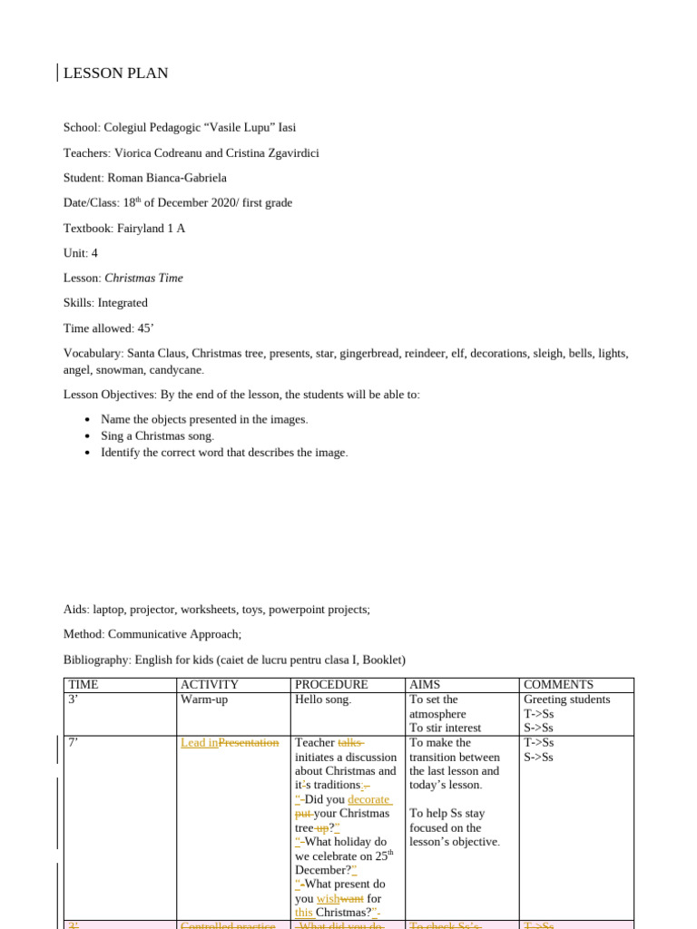 First Grade Christmas Lesson Plan | PDF | Santa Claus | Christmas