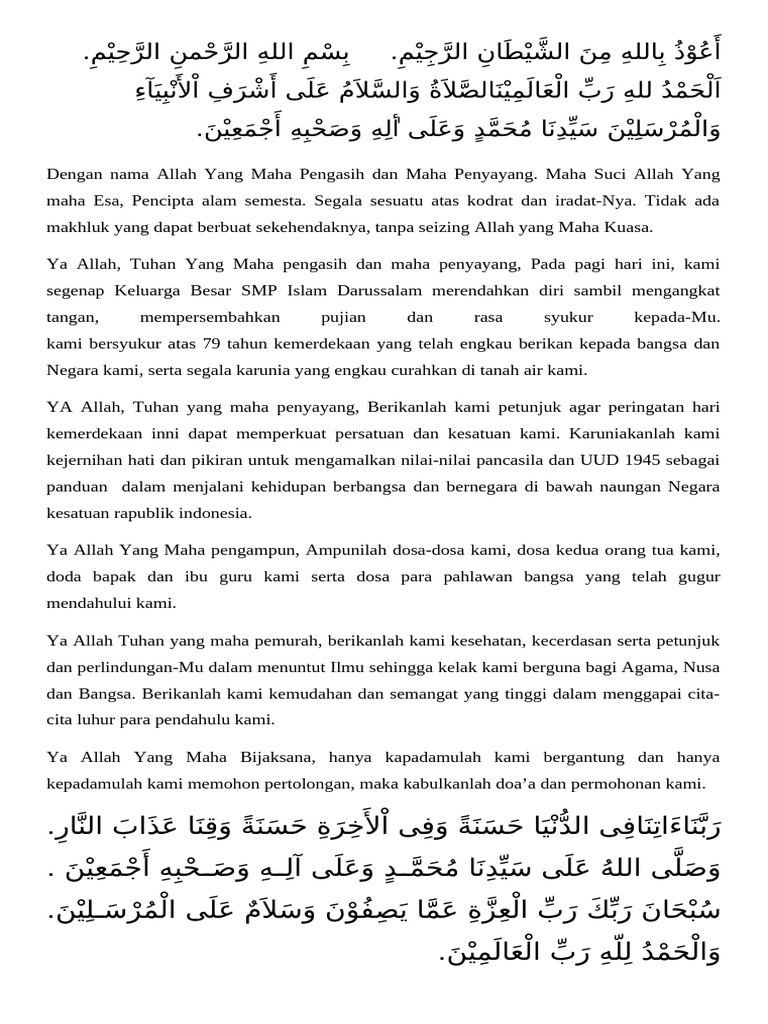 Teks Doa Upacara Hut Ri | PDF