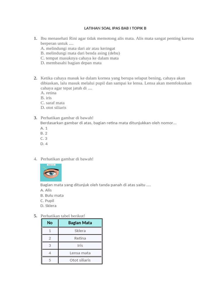 Latihan Soal Ipas Bab I Topik B | PDF