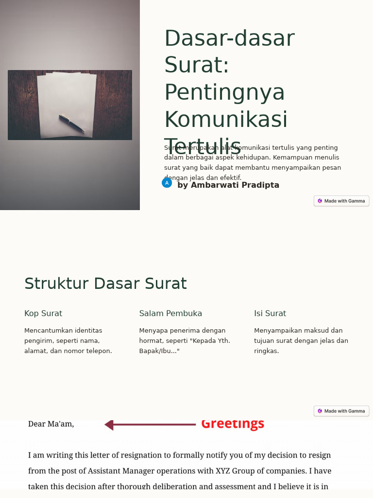Dasar Dasar Surat Dan Pentingnya Komunikasi Tertulis | PDF