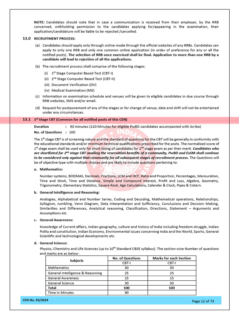 RRB Superintendent Exam Syllabus Overview | PDF | Force | Construction