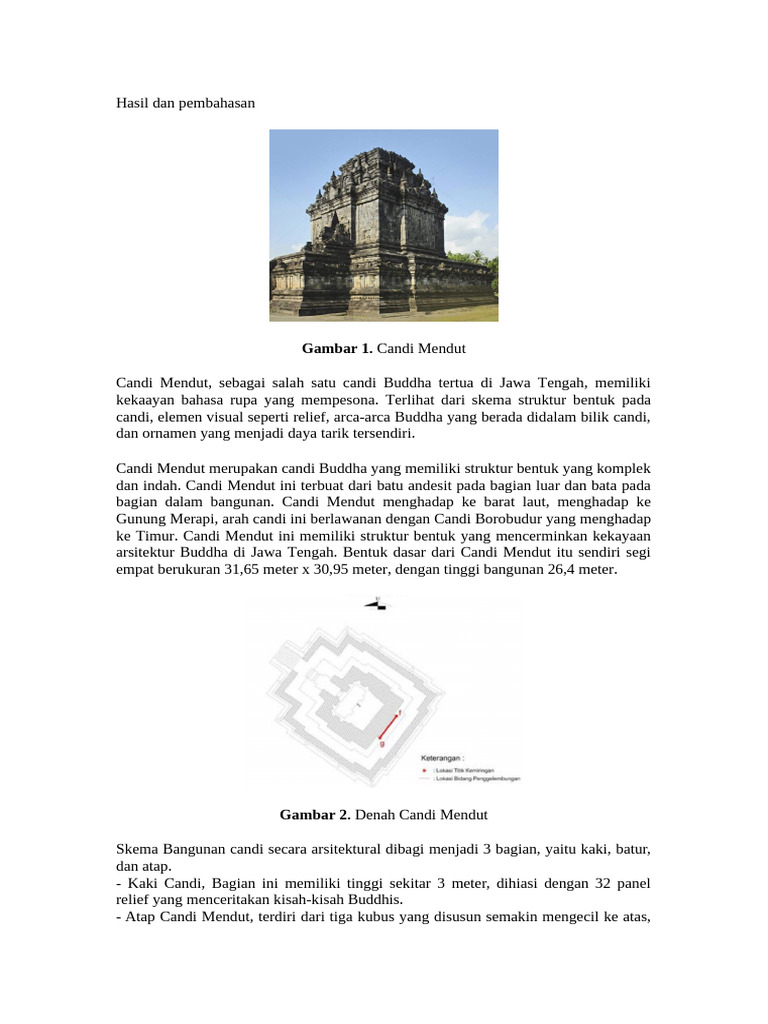 Hasil Dan Pembahasan Candi Mendut | PDF