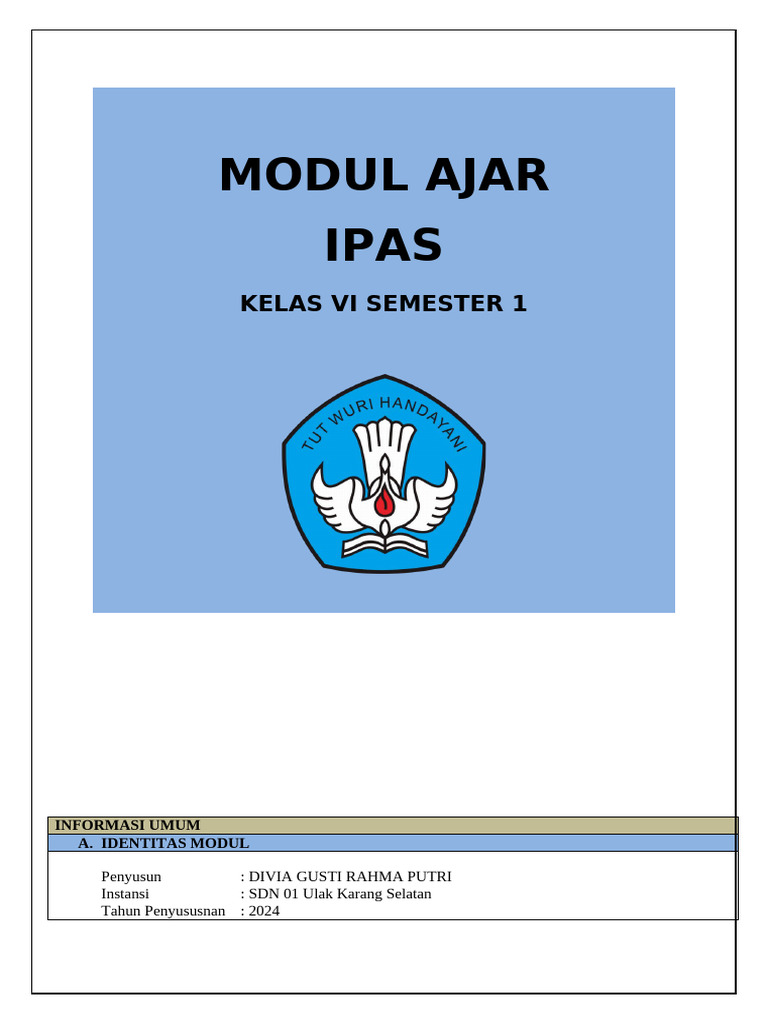 Modul Ajar Ipas Divia Gusti | PDF