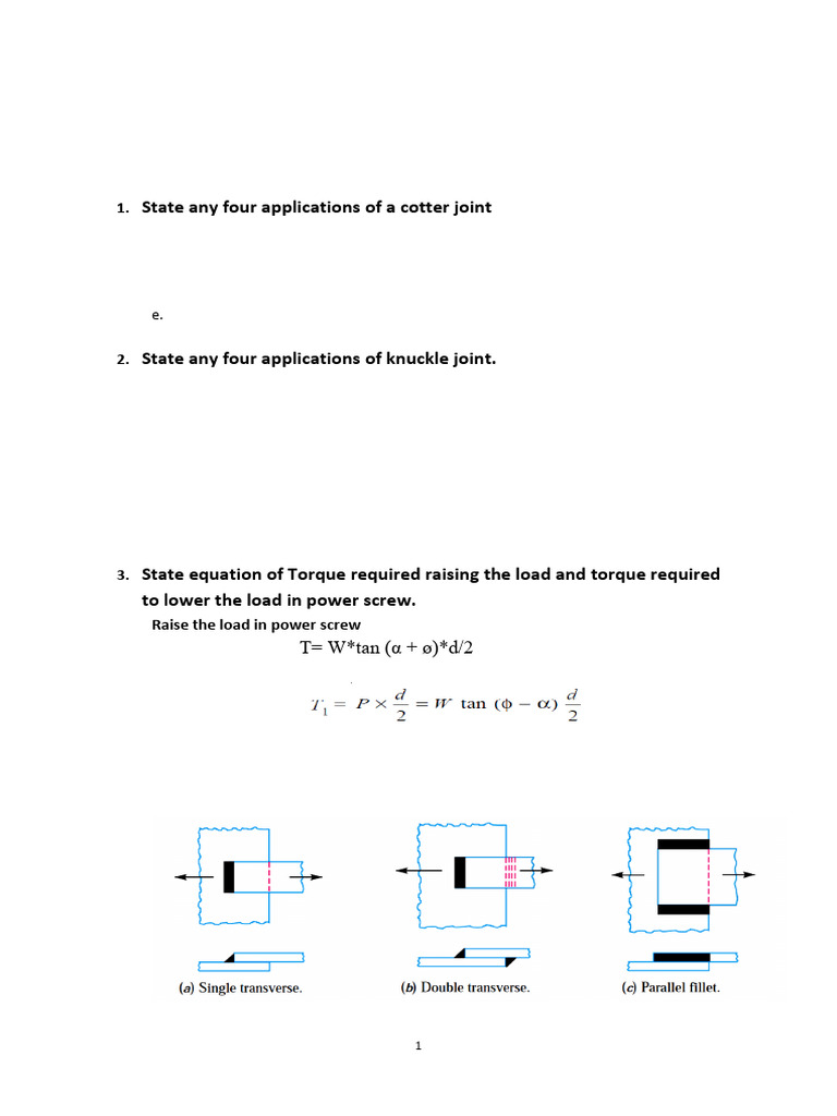 UNIT 02 Design of Joints (New Update) | PDF