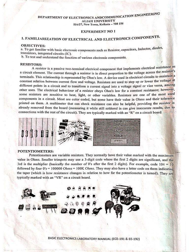Electronics Practical Mod | PDF