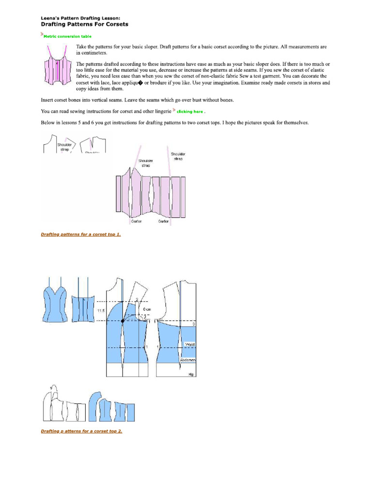 Drafting Patterns For Corsets | PDF