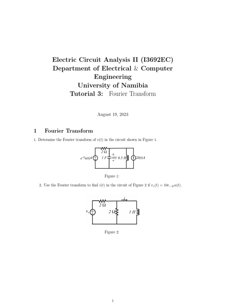 Tutorial 3 Fourier Transform | PDF