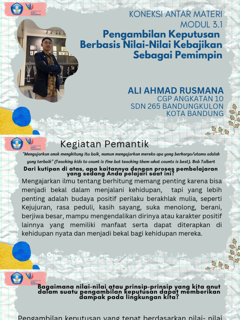 Koneksi Antar Materi Modul 3.1 Ali | PDF
