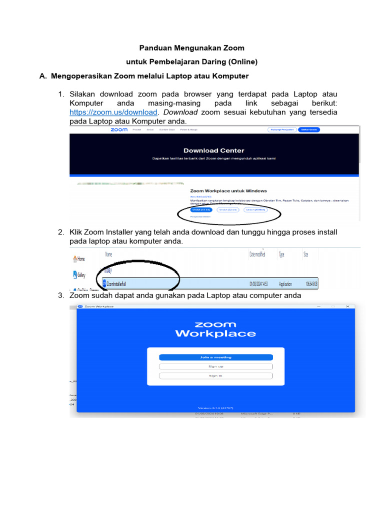 Panduan Zoom Untuk Pelatihan Bahasa Korea Level 1 Dan Level 2 | PDF