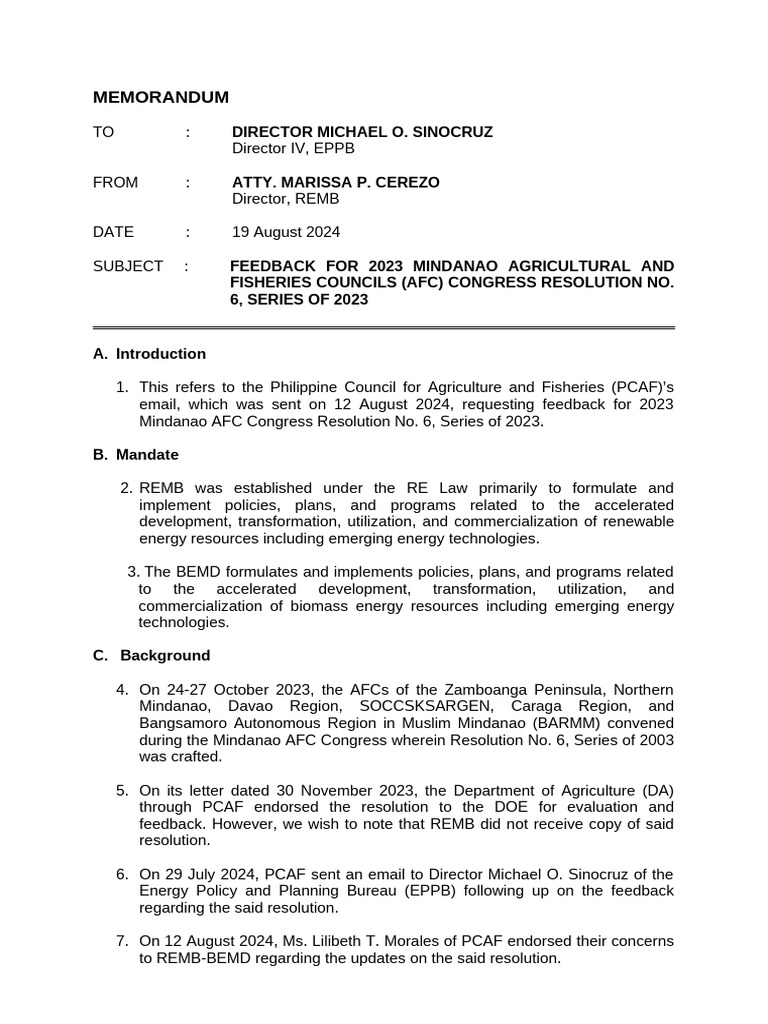 BEMD - Memo-to-DMPC and DMOS.v2 | PDF