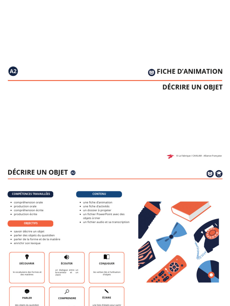 A2 DT Decrire-Un-Objet 2 Fiche-D-Animation | PDF
