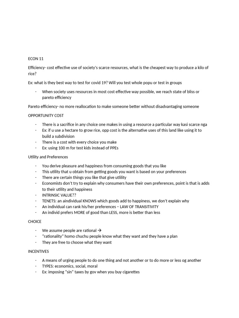 Econ 11 Lecture 1 | PDF